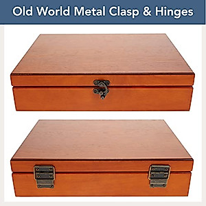 WE Games Old World Wooden Treasure Box with Brass Latch (Light Cherry Finish)