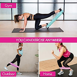 Resistance Bands, Fabric Workout Bands for Women & Men, Cloth Booty Resistance Loop Bands, Non-Slip Thick Squat Bands for Butt, Legs, Thigh, Hip and Glute Excersing, Home Fitness, Pilates, Yoga