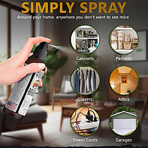Tougher Than Tom Mouse Repellent Spray – 8 fl oz Premium Cinnamon and Peppermint Oil Spray for Rodents – Effective Mouse Repellent Indoor Spray – Mice Deterrent Spray – All-Natural Formula