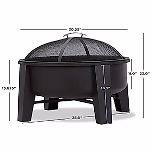 Real Flame Forsyth Wood Burning Fire Pit 360-BLK Black