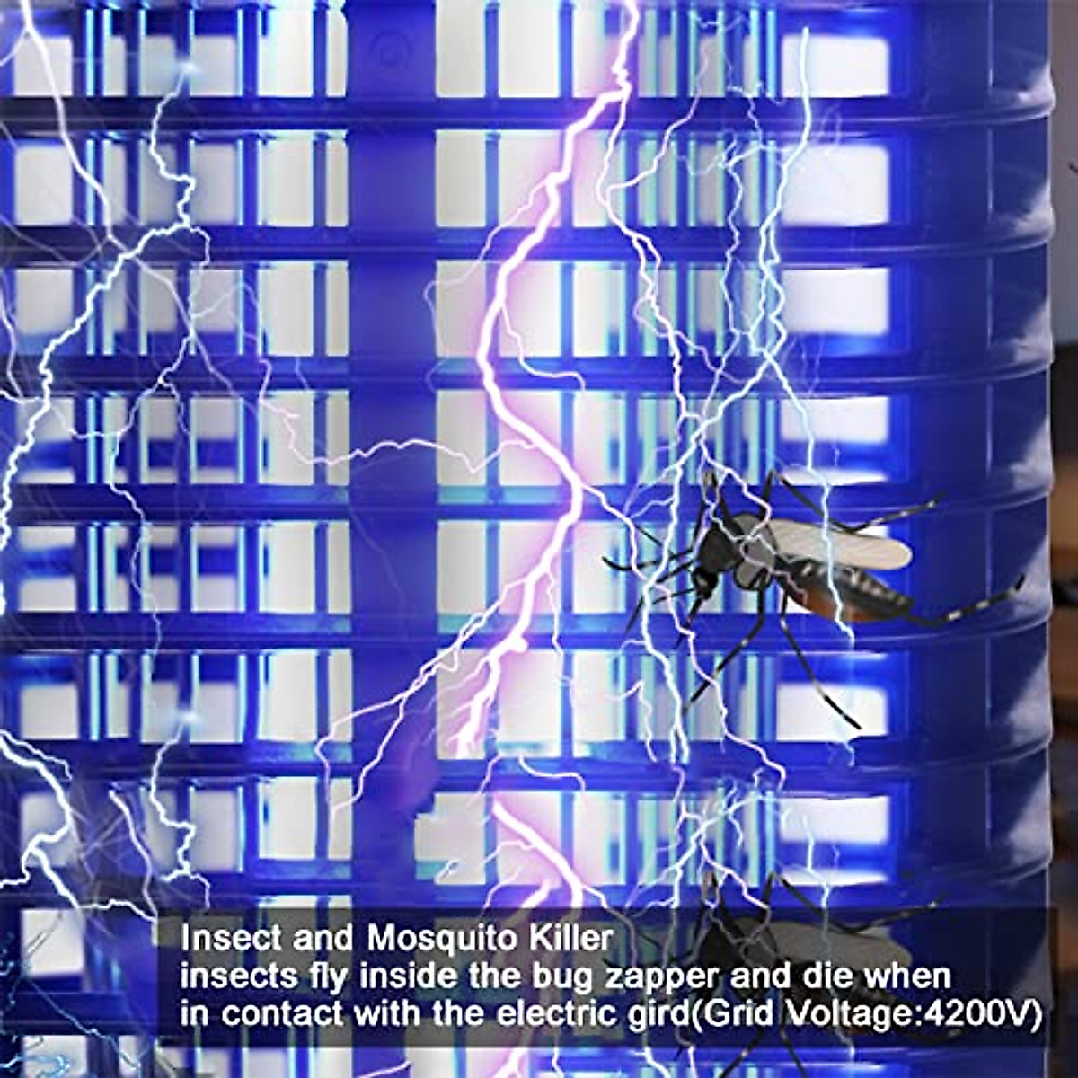 Bug Zapper,2 in 1 Bug Zapper Indoor,High Powered Waterproof Mosquito Zapper for Outdoor and Indoor,4200V Electronic Mosquito Trap for Home, Garden