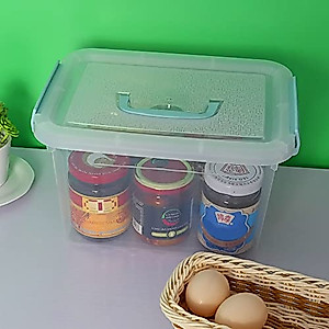 Yubine 6 Quart Small Latching Storage Box, 4 Pack Plastic Stprage Bin with Lid