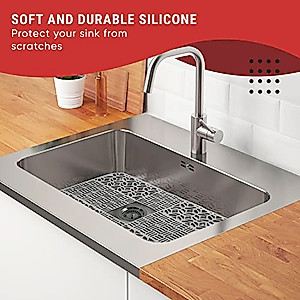 Extra Large Sink Protectors For Kitchen Sink - 25x13 Silicone Mat - Non-Slip Kitchen Mat - Kitchen Sink Accessories for Farmhouse Sink - Heat-Resistant Silicone Sink Mat