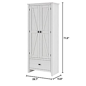 Ameriwood HOME SystemBuild Farmington 30 inch Wide Storage Cabinet, Ivory Pine