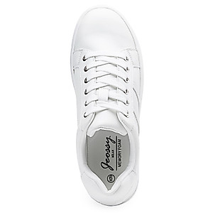 Jeossy Women's 8011 Fashion Sneakers, Lace-up Casual Dress Sneaker, White, Size 8 US-Tennis Walking Dress Shoes for Lady(DJY8011 White 08)