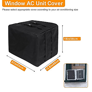Demao AC Covers for Outside, Air Conditioner Cover for Outside Window AC Unit Cover, 420D Oxford Waterproof Dustproof Window AC Cover(21Wx15.8Dx15H)