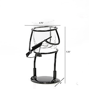 Rifle Hunter Whiskey Glass - Bullet Glass & Metal Cup Holder- Guns Whiskey, Scotch, Liquor Cup Holder, Holds Cup, Great Gift for Gun Enthusiasts, Hunters, Fathers, Sons, Elegant Party Accessory