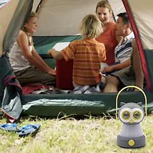 Outdoor Equipment LED Camping Lantern & Headlamp Set for Kids, FANT.LUX Battery Powered Night Light for Emergency, Hurricane, Lightweight Tent Lamp (Owl Set)