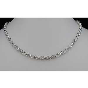 Real Solid 925 Sterling Silver Diamond Cut Rope Chain 4.0mm 16" to 30" (30)