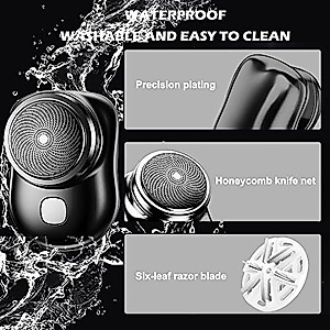 Mini-Shaver, Portable Electric Shaver, Mini Electric Razor Shavers for Men, Rechargeable Shaver Easy One-Button Use Suitable for Home,Car,Travel