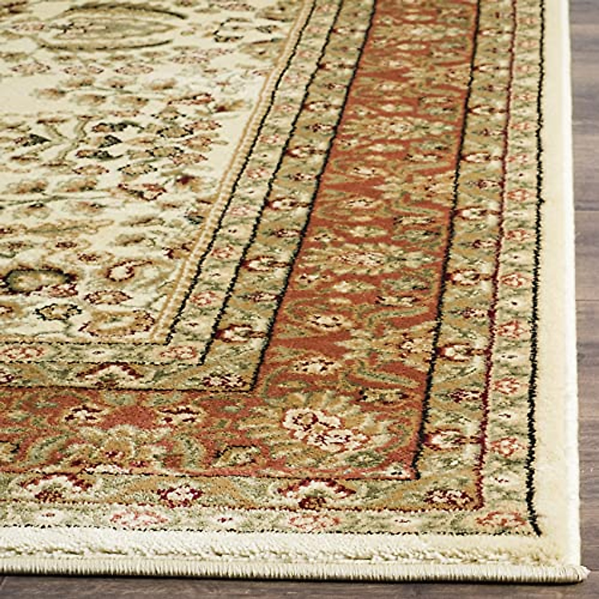 SAFAVIEH Lyndhurst Collection Accent Rug - 3'3" x 5'3", Ivory & Rust, Traditional Oriental Design, Non-Shedding & Easy Care, Ideal for High Traffic Areas in Entryway, Living Room, Bedroom (LNH214R)