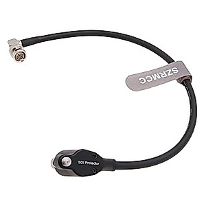 SZRMCC SDI Protector Cable 12G 6G HD SDI Right Angle BNC Surge Overvoltage Circuit Protector Isolator Video Cable for RED Komodo ARRI Alexa Sony（Black-Elbow 30cm）