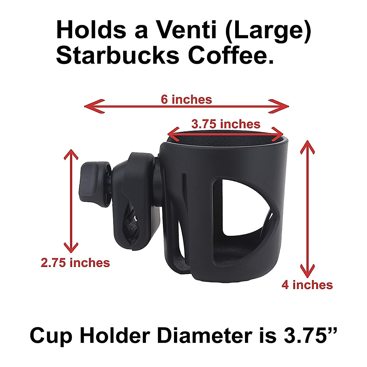 Cup Holder for All UppaBaby Strollers - Fits Every Vista, Curz, and Minu Model - Attaches in Seconds - Folds with Stroller - 3.75” Diameter Fits Most Cups and Bottles - Uppa Baby Accessories Now