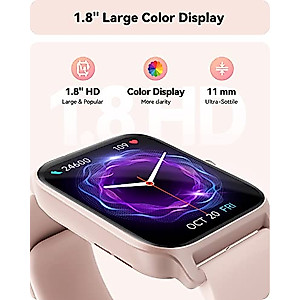 Smart Watch for Women,1.8"Fitness Watch(Answer/Make Call),Alexa Built-in, [24H Heart Rate Sleep Blood Oxygen Monitor],5ATM Waterproof,100+Sports Modes Step Calorie Women Watches for iOS&Android Phones