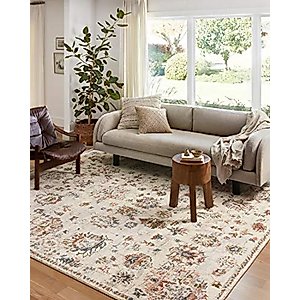 Loloi II Saban Collection SAB-09 Ivory/Multi, Traditional 5'-3" x 7'-6" Area Rug