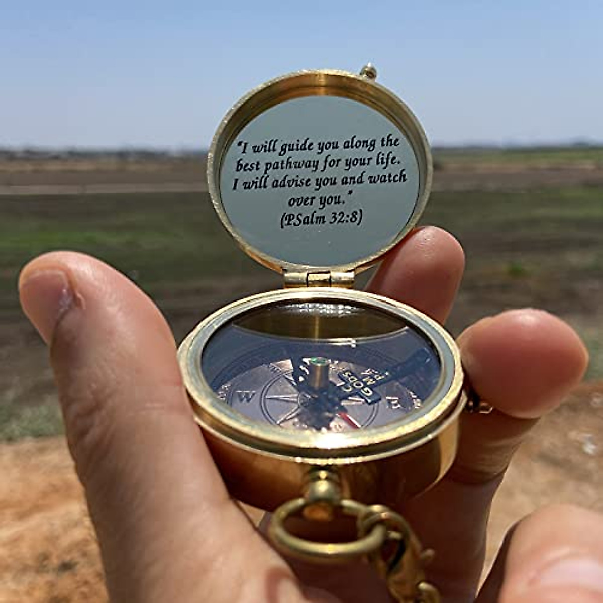 God's Path Compass - Religious Gifts for Men, Baptism Gift for Teenage Boys, Christian, Catholic, Communion, Confirmation, Graduation, Sentimental & Inspirational Present - Greeting Card Included