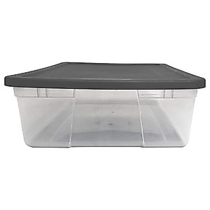 HOMZ Snaplock Multipurpose 28 Quart Clear Stackable Storage Container Bins with Tight Seal Lids for Indoor Home Organization, (4 Pack)