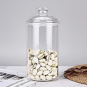 IVOOBR 34oz Acrylic Storage Jar, Airtight Lid with Silicone Sealing Ring, Perfect Canister Container for Sugar, Tea, Spices, Herbs, Shells, Bath Salt, Christmas Decorative Apothecary Jars