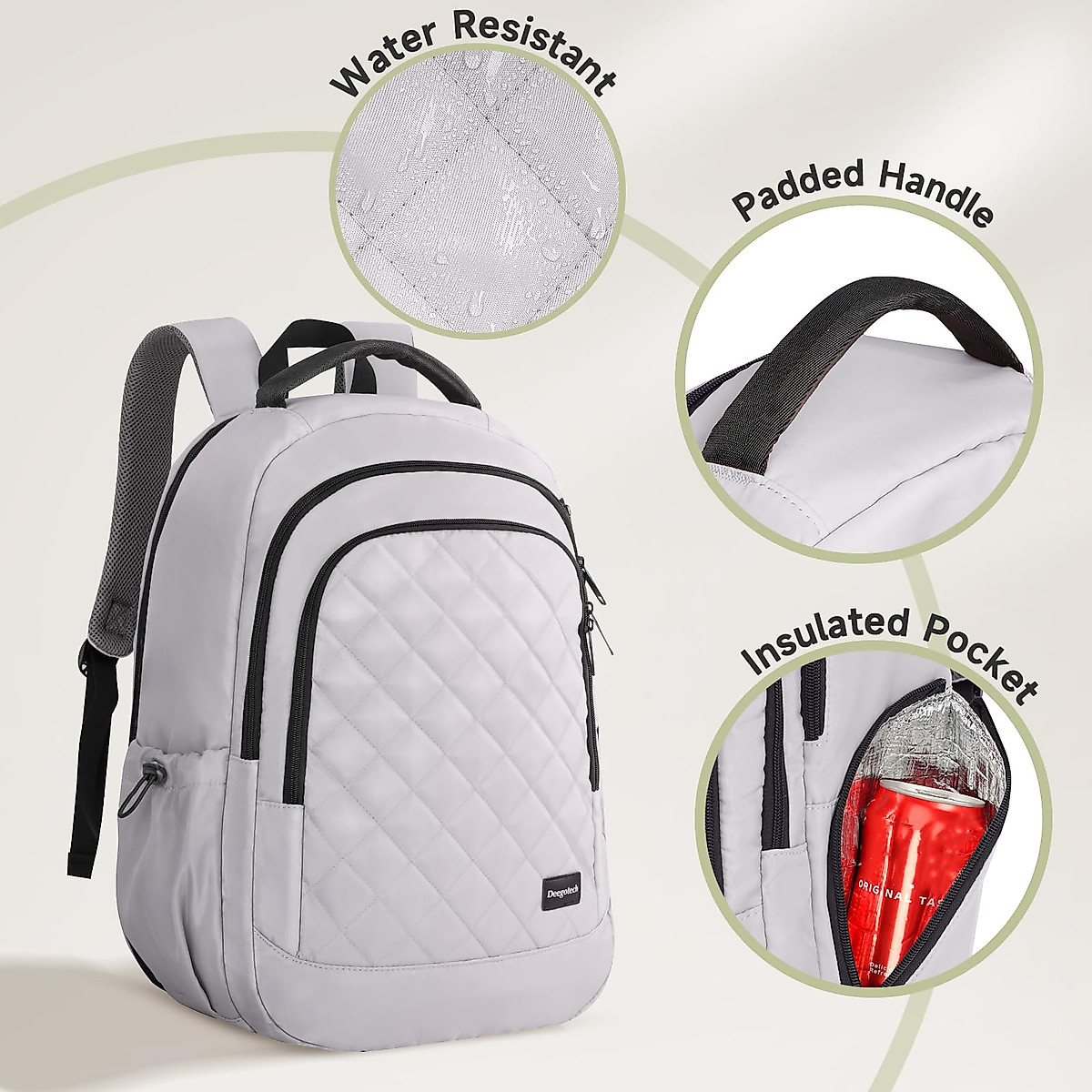 Travel Backpack for Men Women, 40L Carry On Backpack Flight Approved, TSA Suitcase Luggage Backpack for Weekender Business Trips, College School Bag for 15.6 17in Laptop, Grey