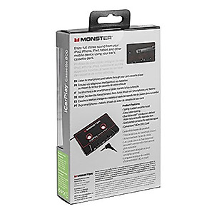 Monster MBL 800 CAS-ADPT V2 WW High Performance 800 Cassette Adapter to 1/8" Mini 3 Feet