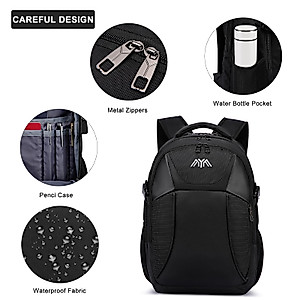 LIBENED Laptop Backpack for Men Women, Extra Large 50L Laptop Travel Back Pack with USB Charging Port, School Backpack for Teen, Waterproof College Mochila Fits 17 Inch Computer, Black