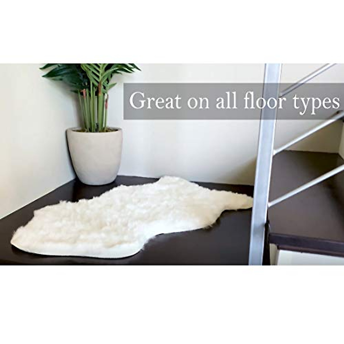 Nouvelle Legende Faux Fur Sheepskin Rug Soft and Stylish Luxury Single (20 in. X 36 in.) - White