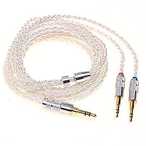 GAGACOCC Soft TPE Clear 8 Cores Silver Plated Headphones Upgrade Cable Dual 2.5mm Compatible for Hifiman HE1000 HE400S He400i HE560 Oppo PM-1 PM-2 (2 Meter, 4Pin XLR Male Balanced)