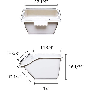 TrueCraftware- 2 Gallon (40 Cups) Shelf Ingredient Bin White with Clear Flip Top Lid & Measuring Scoop- Stackable Plastic Kitchen Pantry Storage Bin for Dry Food Flour Sugar Kitchen Restaurant