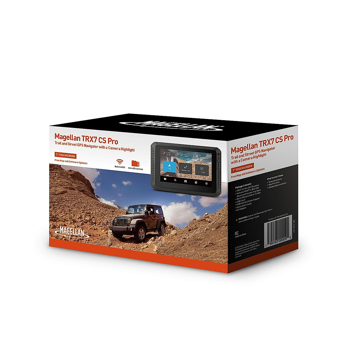 Magellan TN1840SGLUC TRX7 CS PRO Dual-Mount Trail & Street 7-Inch GPS Navigator with Rear-Facing Trail Camera