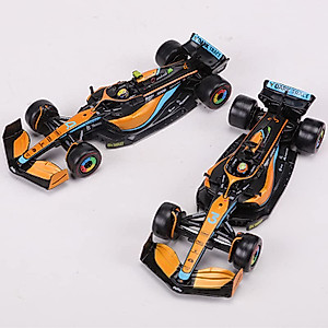 1:43 2022 MCL36 F1 Racing Car NO.3 NO.4 Alloy Model Car for Bburago 38064 (NO.3 Hardcover Edition)