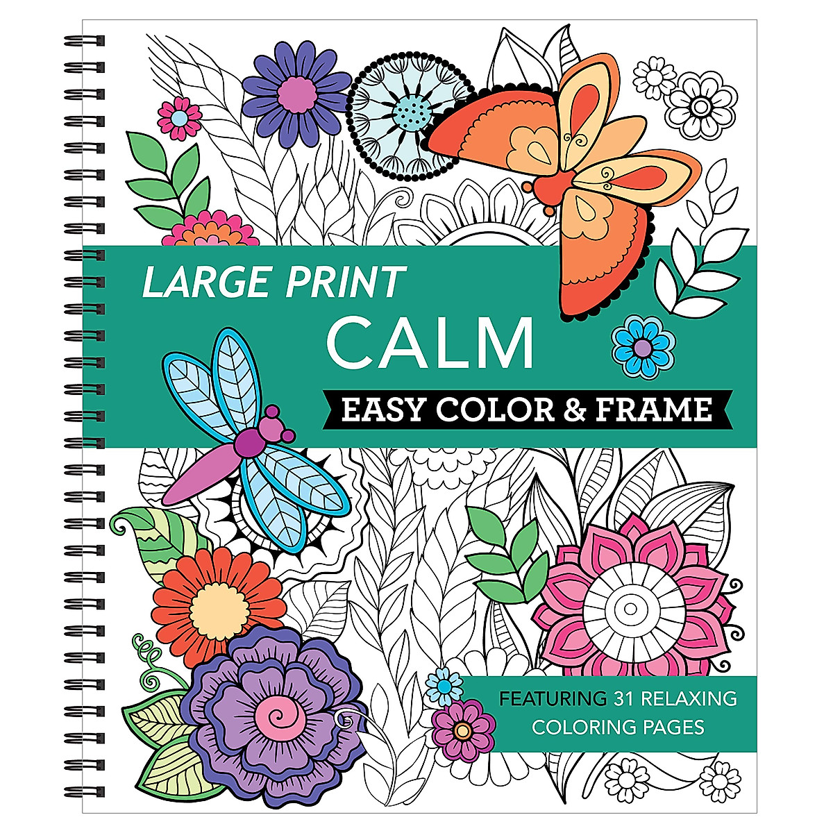Large Print Easy Color & Frame - Calm (Stress Free Coloring Book)