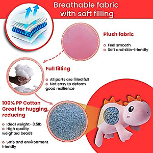 DinoMushy Large Weighed Dinosaur Plush 24 inch, 3.5lbs - Cute Stuffed Animal Plushie, Soft Dinosaur Pillow Plush Toy for Room Decor - Huggable Dino Stuffed Animal, Cuddle Plushies for Kids & Adults!