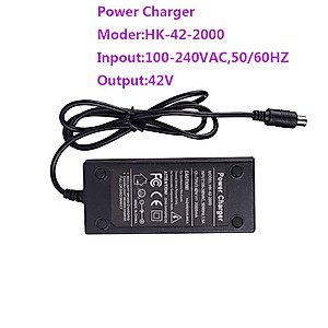42V 2A Power Charger Adapter Cable for Xiaomi M365, Spin, Skip, Segway Ninebot ES1 ES2 ES4, Bird, Lime, Lime-S Electric Scooter for 36V Li-ion Battery