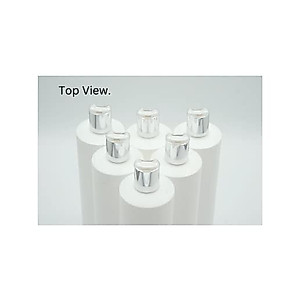 Plastic bottle 16 Oz/500Ml, HDPE,white color, with silver disk top cap, Pack of 6 are Perfect for filling liquid soap lotion conditiner shampoo, cleaning and disinfecting, multy purpuse use.