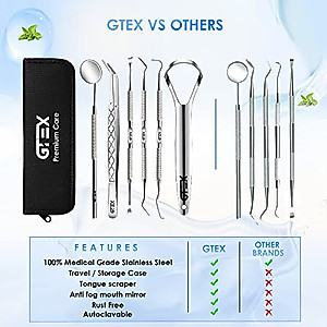 Dental Tools, Dental Pick, Plaque Remover [6 Pack] for Teeth Cleaning Kit , Tooth Cleaner, Tartar Remover - Dentist Kit