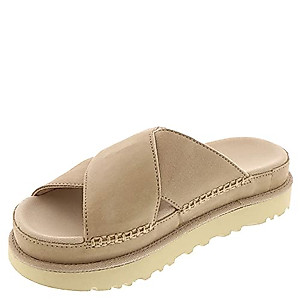 UGG Women's GOLDENSTAR Cross Slide Sandal, Driftwood, 6