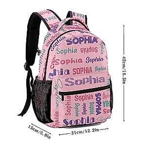 ZAACUSTOM Waterproof Personalized Backpack Bookbag with Name for Elementary Girls Boys, Fashion Custom School Bag Gift for Kids, Unique Customize Back Pack Book Bag, 1 Pack