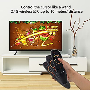 Air Mouse Remote Control, 2.4 GHz Wireless Voice Remote Control with IR Learning, Wireless Connection via USB Receiver Up to 10m for Smart TV PC Android TV Box Laptop Projector Windows Android Mac OS