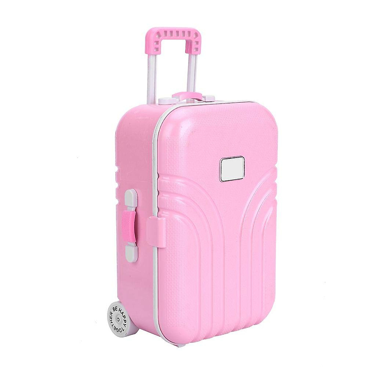 Liukouu Mini Suitcase Toy, Pink, Plastic, Rolling, Durable, for Children's Day & Birthday