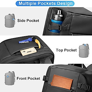 hk Travel Backpack for Men 40L,TSA Friendly Flight Approved Carry On Luggage Backpack,Personal Item Travel Bag,17.3 Inch Waterproof Business Laptop Backpack Weekender Bag with USB Charging Port