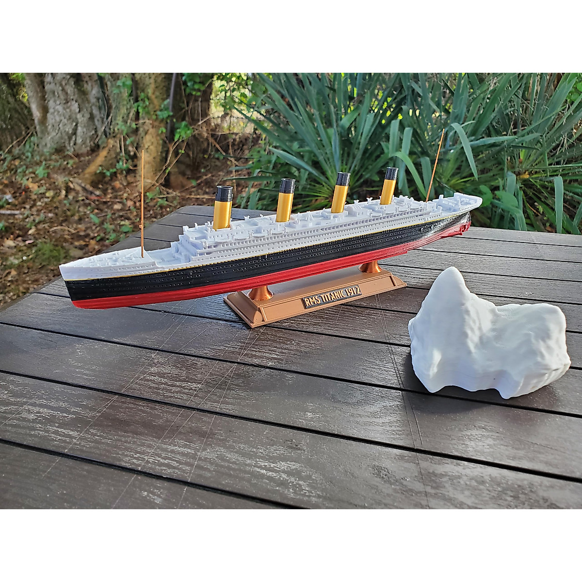 TheRoller3d RMS Titanic Model Ship with Iceberg, 1 Ft Long Assembled, Titanic Toys for Kids, Historically Accurate Titanic Toy, Titanic Ship, Titanic Cake Topper, Titanic Figurine, Titanic Boat