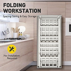 Stainless Steel Table, 24 x 60 Inches Folding Heavy Duty Table for Kitchen, Commercial Stainless Steel Prep Table with Adjustable Undershelf, for Restaurant, Home and Hotel