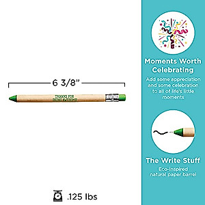 Cheersville 5 Pack of Pencil Lookalike Pens With Motivational Quotes - Ballpoint Black Ink Teacher Office Supplies Teamwork Environmentally Friendly and Biodegradable - Gift for Employee