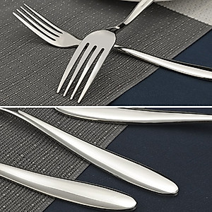 Ramddy Dinner Fork Flatware Set, 18/10 Stainless Steel Table Forks, 12 Pieces, A