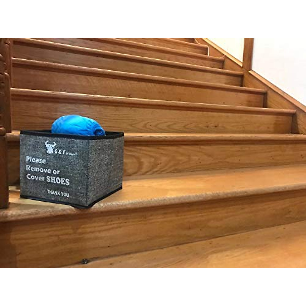 G & F Products Shoe Covers Box, Foldable Collapsible Shoe Covers Holder Bootie Box holds up to 100 Disposable Shoe for Realtors and Open House also works as Foldable Collapsible storage bin 9"x9"x9"