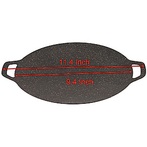 YIKANGHENG Thin Korean Grill Pan, 9 Inch Iron with Non-stick Coating Baking Tray on Heating Stove for Home, Party Travel and Outdoor (9 inch)