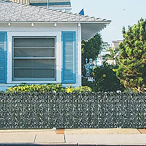 Boshen 2Pcs 118 x 39 Inch Artificial Faux Ivy Privacy Fence Outdoor Ivy Leaf Fence Privacy Screen Faux Greenery Decorative Privacy Panels Vine Leaf Decoration for Garden Porch Patio Balcony
