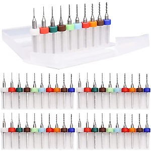 Sunxeke 50pcs PCB Drill Bits Set Dremel Drill Bits Spiral Flute Carbide 0.3mm-1.2mm for PCB Circuit Board Stone Dremel Jewelry Making etc.