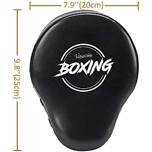 Valleycomfy Boxing Curved Focus Punching Mitts- Leatherette Training Hand Pads,Ideal for Karate, Muay Thai Kick, Sparring, Dojo, Martial Arts