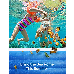 Inflatable Pool, EVAJOY 118'' x 72'' x 20'' Above Ground Pool, Kiddie Pool Large Size Thickened Blow Up Swimming Pools Play Center for Kids Children Family Outdoor Garden Backyard